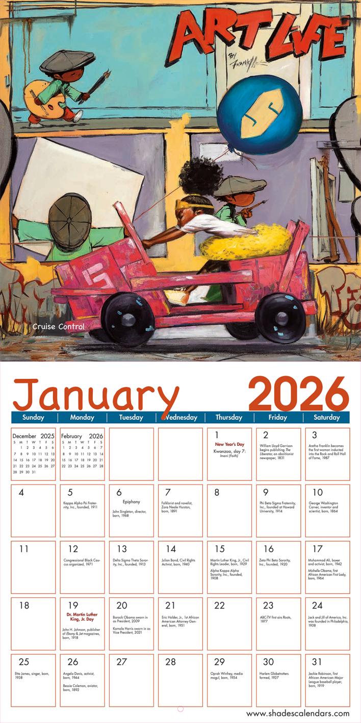 Shades of Color Kids 2026 African American Wall Calendar