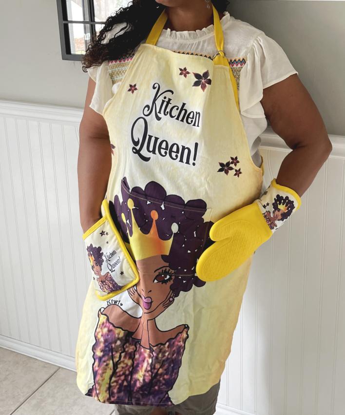Kitchen Queen Designer Apron - Great Black Gifts For Her!