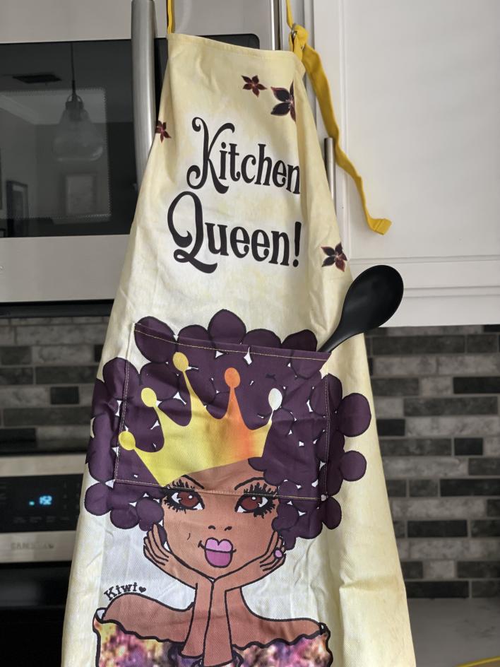 Kitchen Queen Designer Apron - Great Black Gifts For Her!
