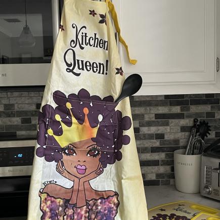 Kitchen Queen Designer Apron - Great Black Gifts For Her!