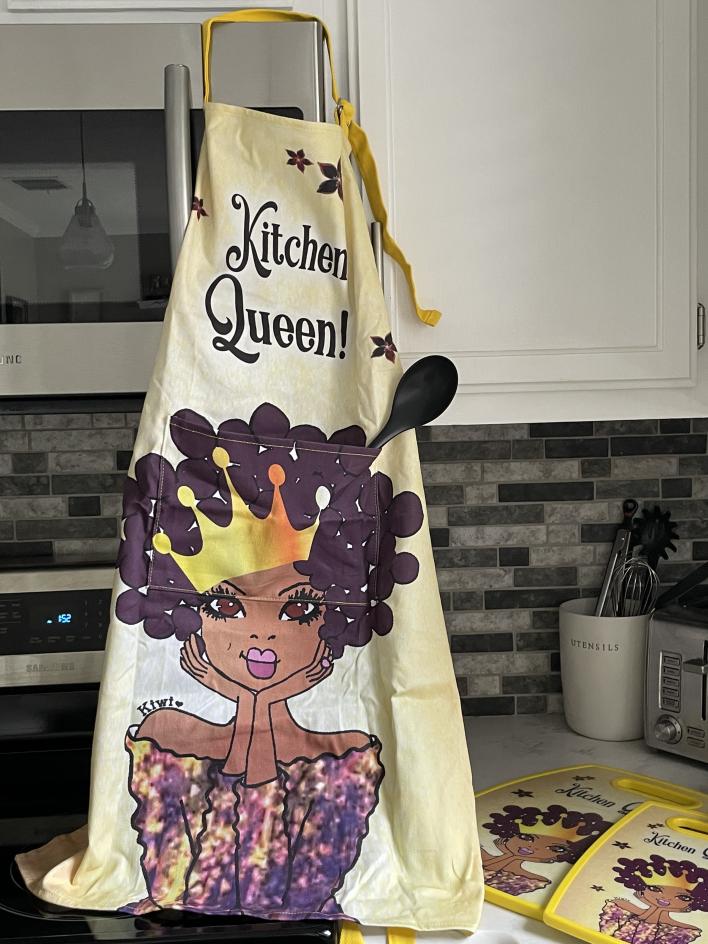 Kitchen Queen Designer Apron - Great Black Gifts For Her!