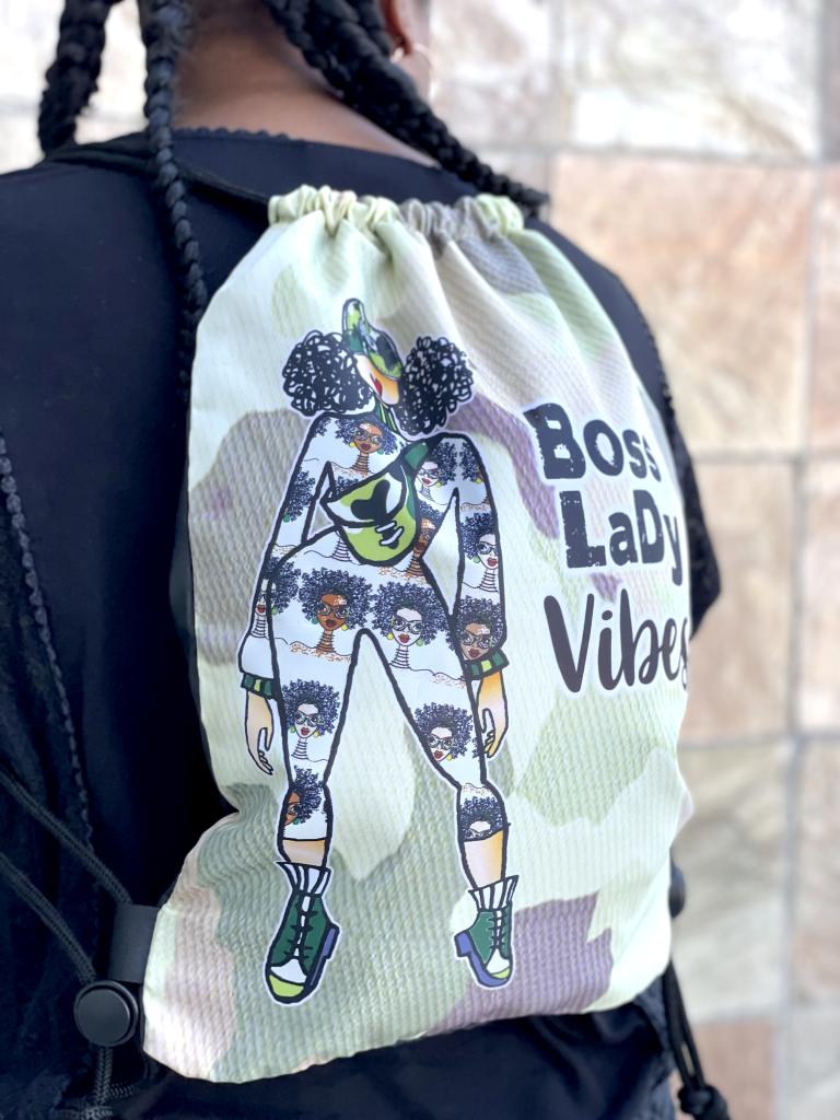 Boss Lady Vibes! Drawstring Backpack - Shades of Color