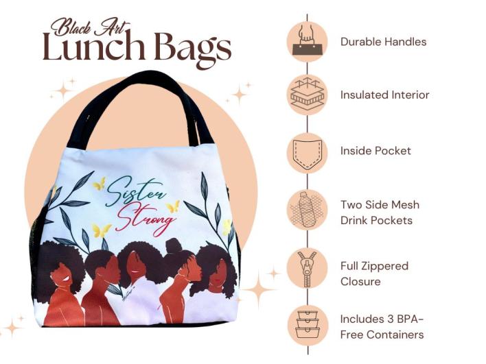 Sister Strong Lunch Bag Set with Box Containers - Shades of Color