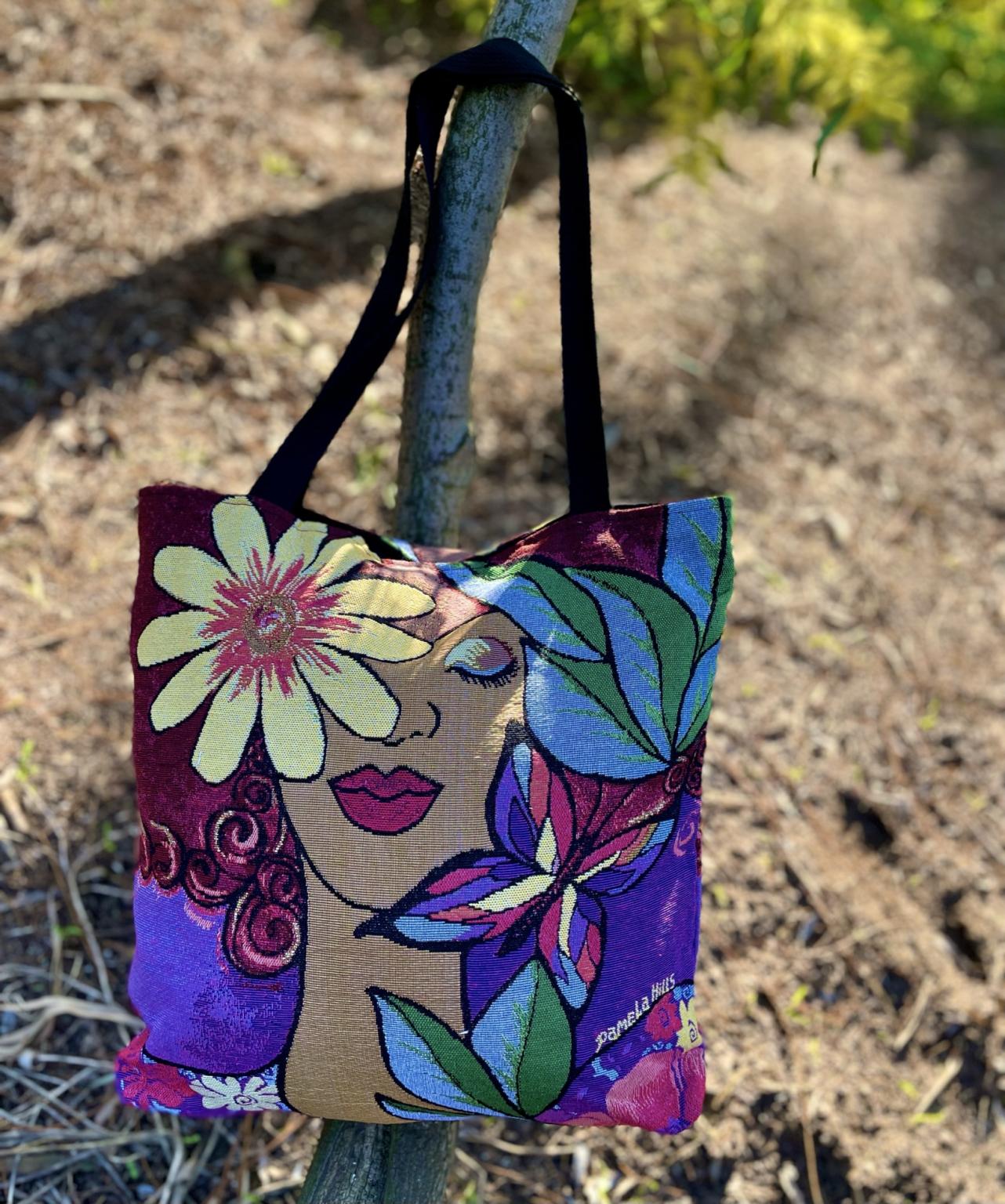 Garden Spirit Woven Tote Bag | Wearable Black Art